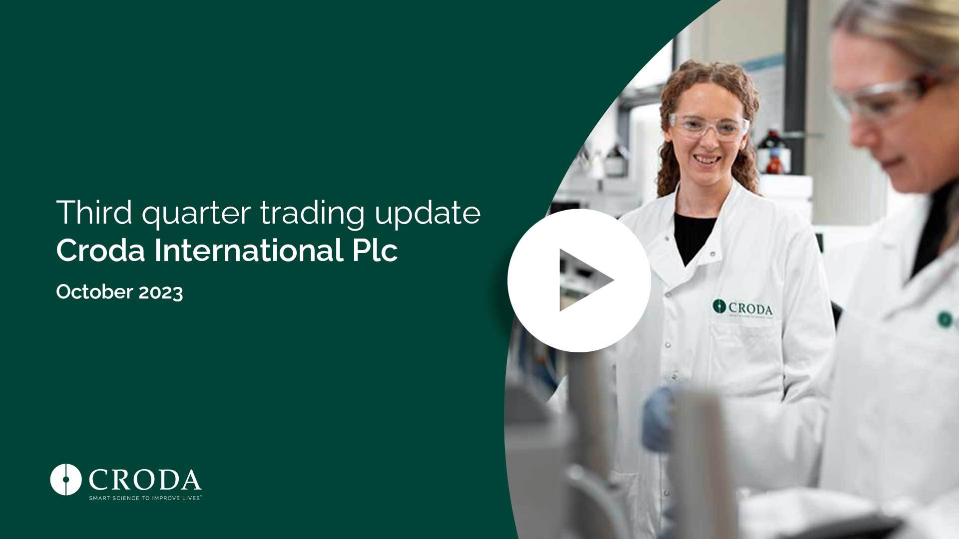 Third quarter trading update | Croda
